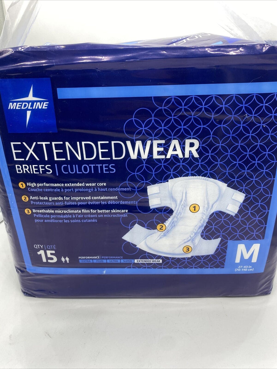 Medline Extended Wear Overnight Adult Briefs Abs Adult Diapers Medium