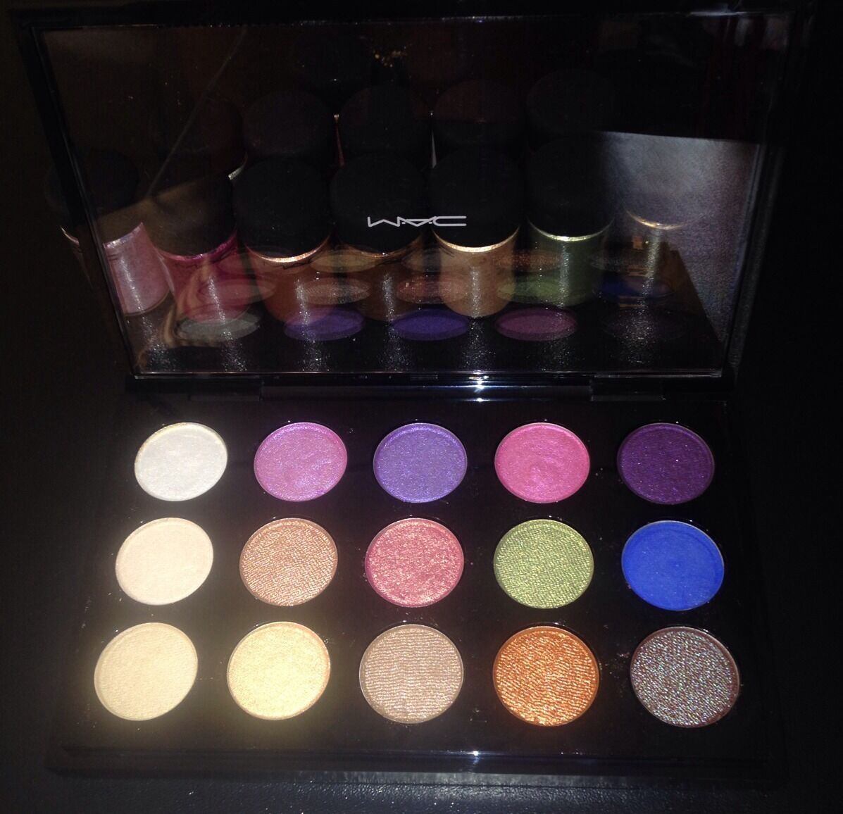 MAC 15 Pigment Pressed Pan Eyeshadow Palette Naked/Vanilla/Melon/Rose+ ...