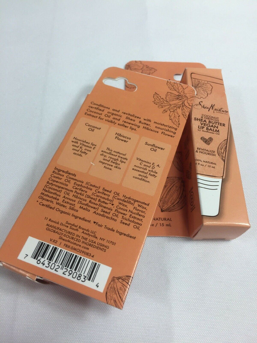 (2) Shea Moisture Coconut & Hibiscus Lip Balm Revitalize & Nourish She ...
