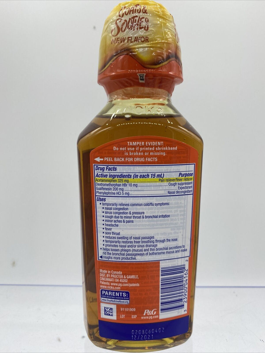 Vicks Dayquil Severe Honey Flavor Cold & Flu Pain Liquid 12FL Oz 12/21 ...