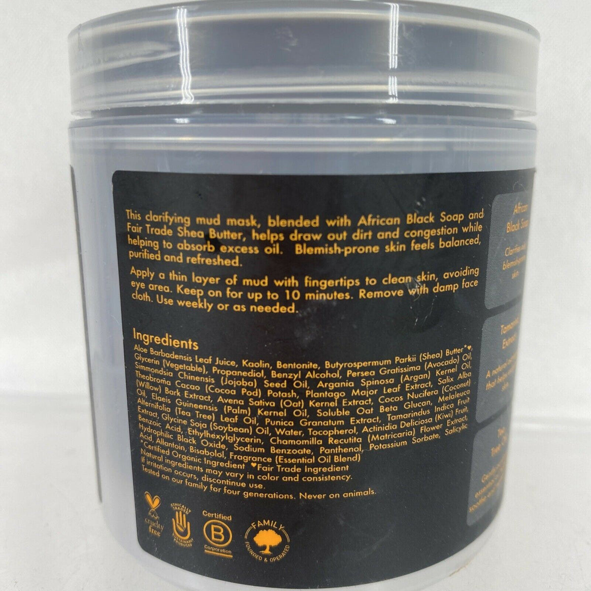 Shea Moisture African Black Soap Clarifying Blemish Prone Mud Mask 6 o ...