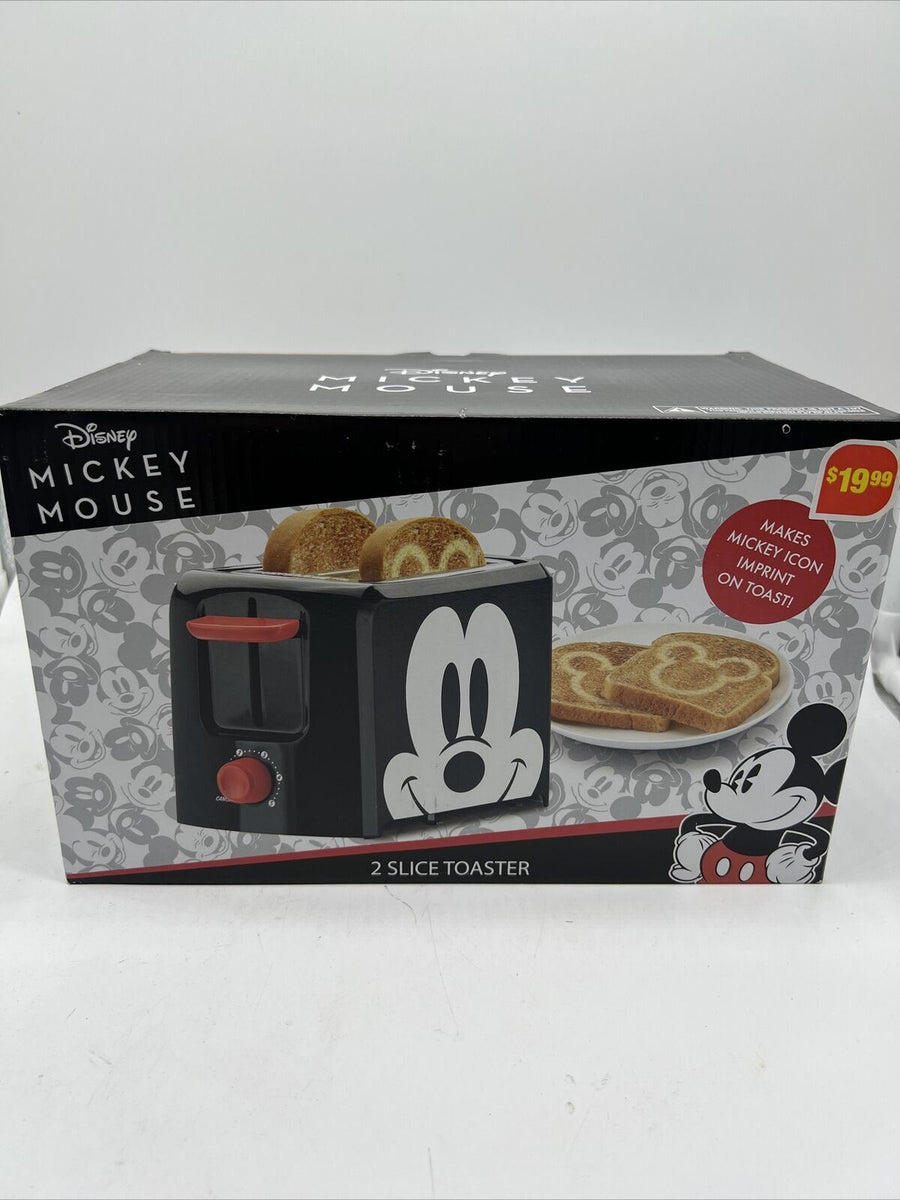 Disney Mickey Mouse Imprint 2 Slice Toaster Retro Black And White Appl ...