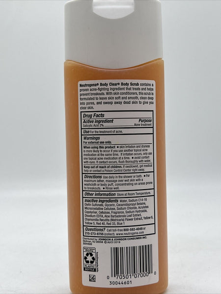 Neutrogena Body Clear Breakout Body Scrub, 2% Salicylic Acid, 8.5 fl ...