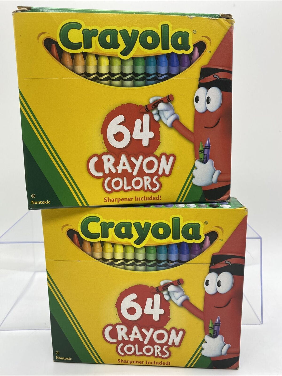 (2) Crayola Crayons In Flip Top Box Pack With Sharpener, 64 Crayon Col ...