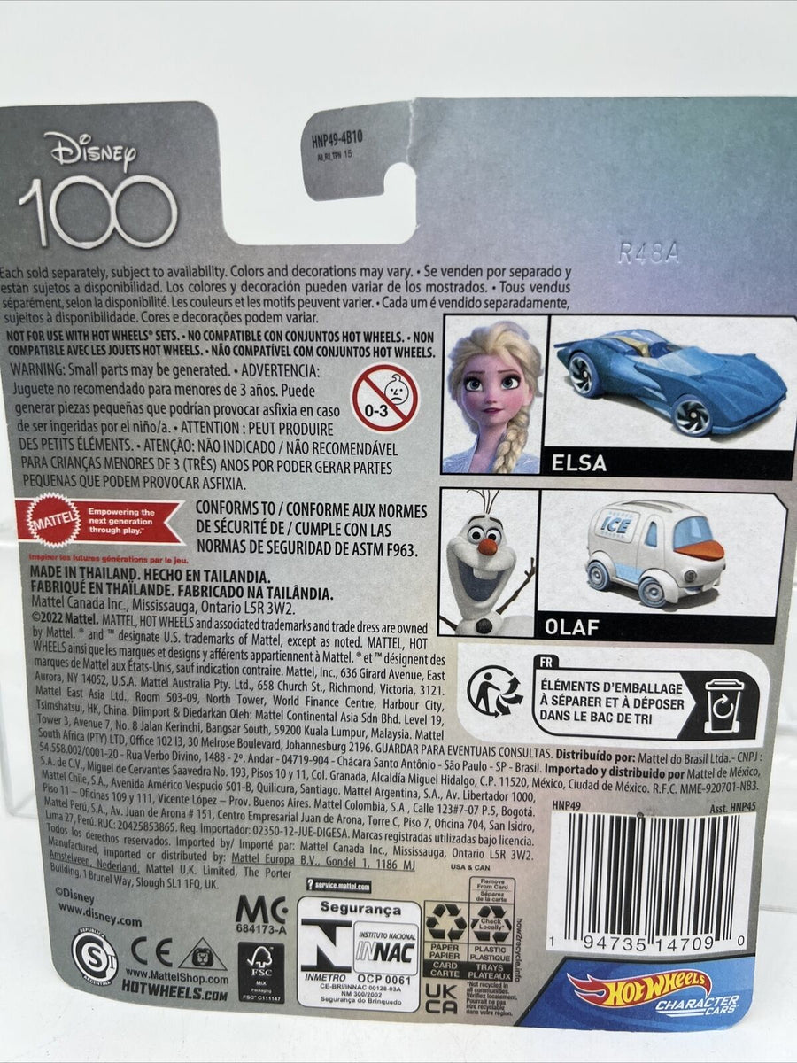 Hot Wheels Disney 100 Years Frozen Elsa Character Car 2023 COMBINE SHI ...