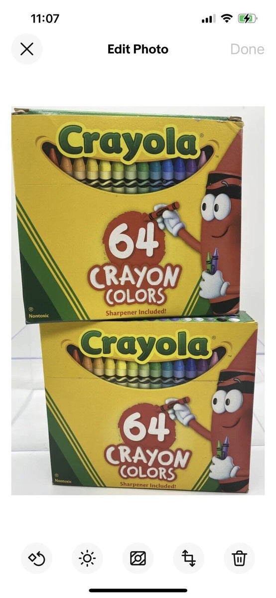 (2) Crayola Crayons In Flip Top Box Pack Sharpener, 64 Crayon Colors C ...