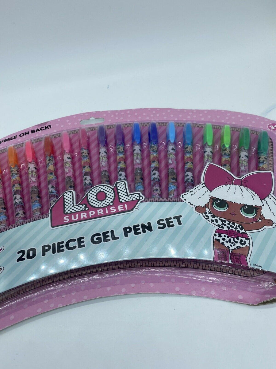 LOL Surprise! 20 Piece Gel Pen Set Assorted Ink Colors For ages 3+ Non ...