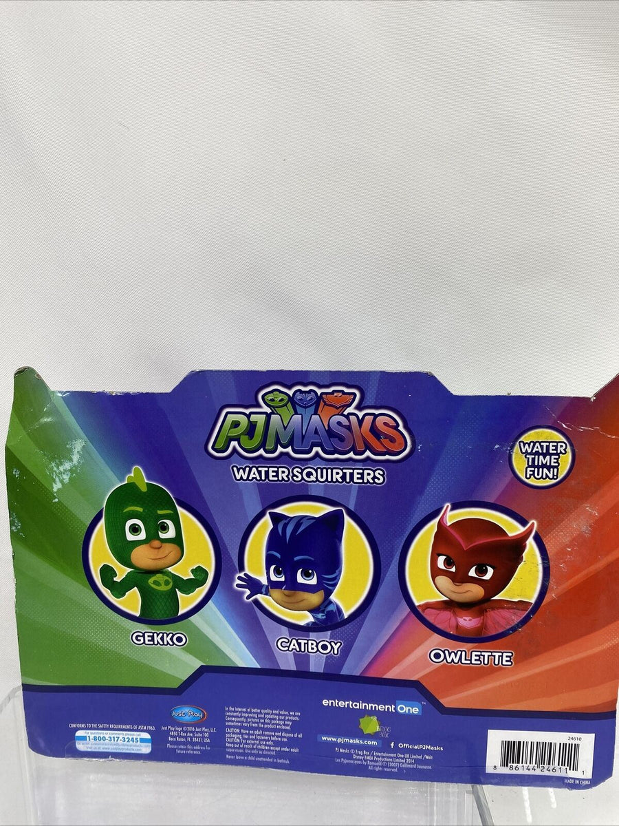 Disney PJ Masks Set Of 3 Water Squirters Bath Shower Pool Gekko Catboy ...