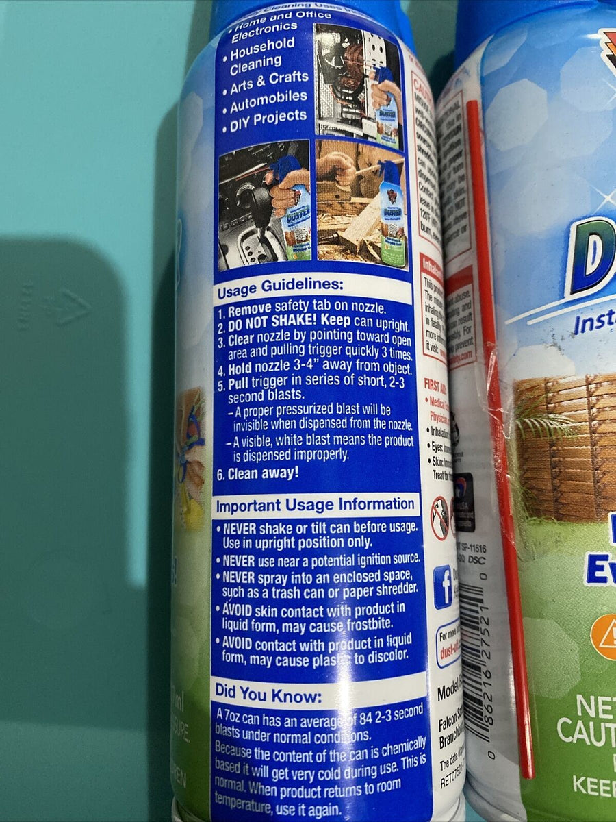 (2) Falcon Dust-Off Professional Safety Compressed Gas Air Duster 12 O ...