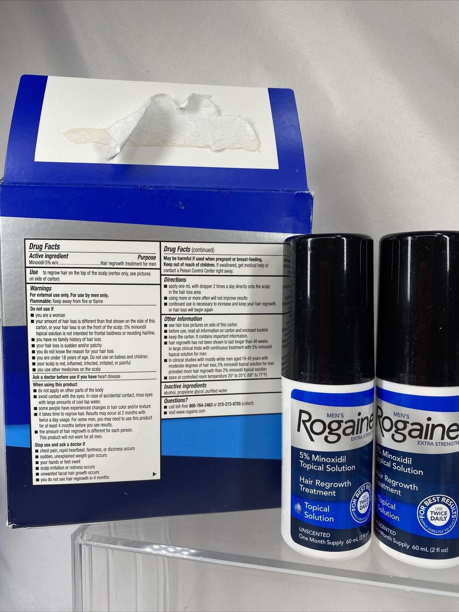 Men's Rogaine Extra Strength 2 Month Supply Hair Regrowth Treatment 20 ...