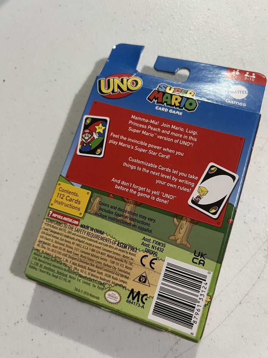 Uno Card Game - 112 Cards - Super Mario Edition Luigi Waluigi Toad Bow ...