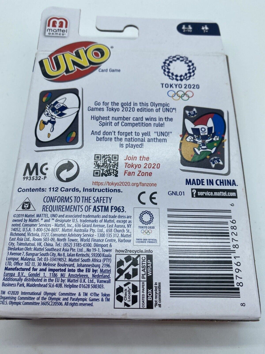 RARE! UNO Olympic Games Tokyo 2020 Card Game Cancelled Games Rare Matt ...