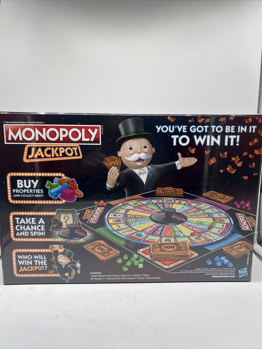Monopoly Jackpot Board Game by Hasbro BRAND SEALED MONOPOLY MAN Parker ...