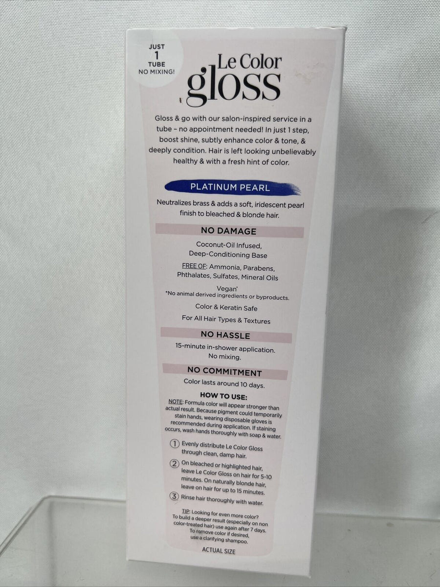 Platinum Pearl L'Oreal Le Color Gloss 1 Step Toning Gloss Deeply Condi ...