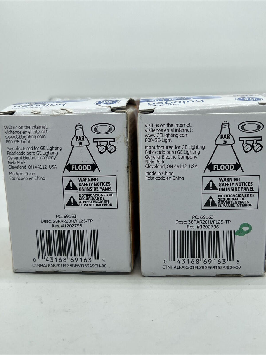 (2) GE Lighting 69163 Efficient PAR20 Halogen Floodlight Bulb 38w COMB ...