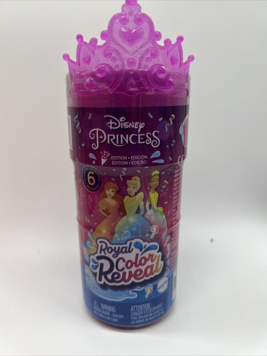 Disney Princess by Mattel, Royal Color Reveal Doll with 6 Unboxing Sur ...