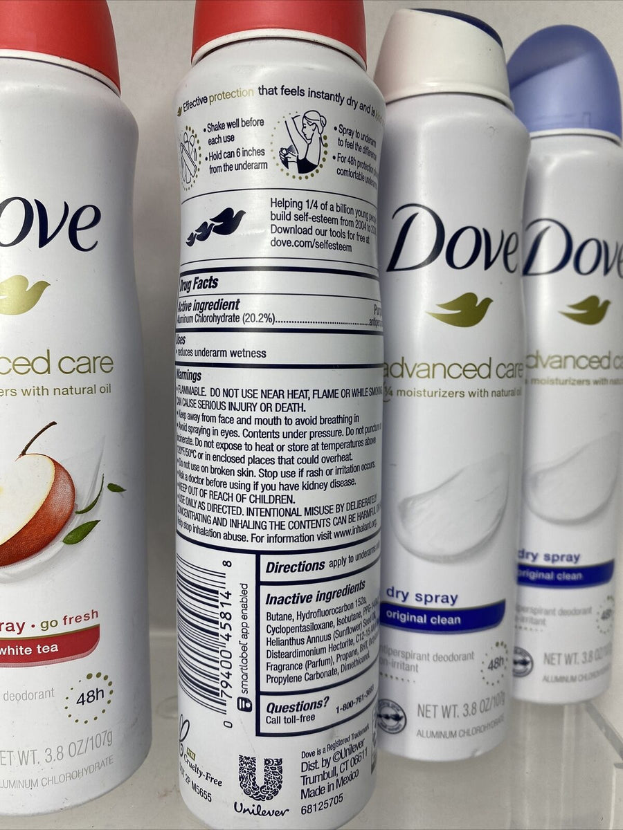(6) Dove Advanced Care Apple & OG Clean Antiperspirant Deodorant Dry S ...