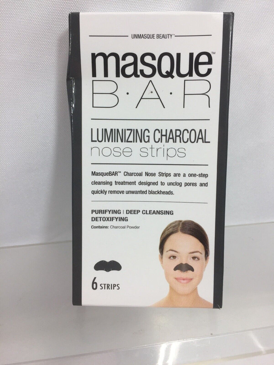 (3) masque bar Luminizing Charcoal Nose Strip Peel Off Moisturize Face ...