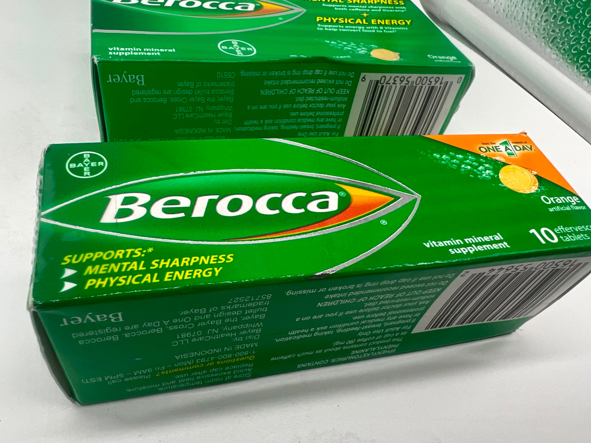 (3) Berocca Energy & Mental Sharpness Vitamin Supplement Effervescent ...